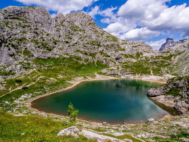Lago Coldai - Dolomites - Italy Stock Image - Image of italy, scenery ...