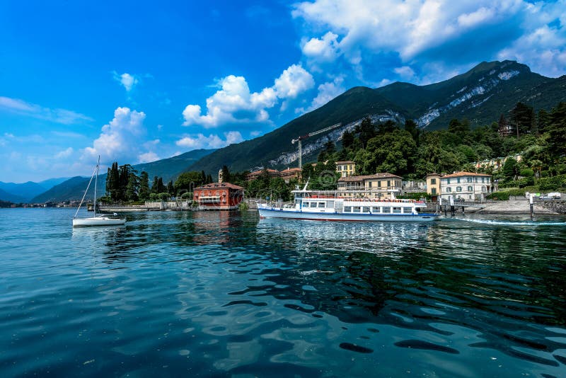 Lago Como, Italy foto de stock. Imagem de lago, nave - 97175662