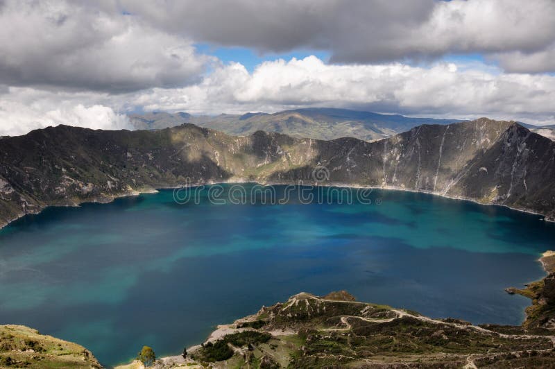 Lago Del Cratere Di Quilotoa, Ecuador Fotografia Stock - Immagine di ...