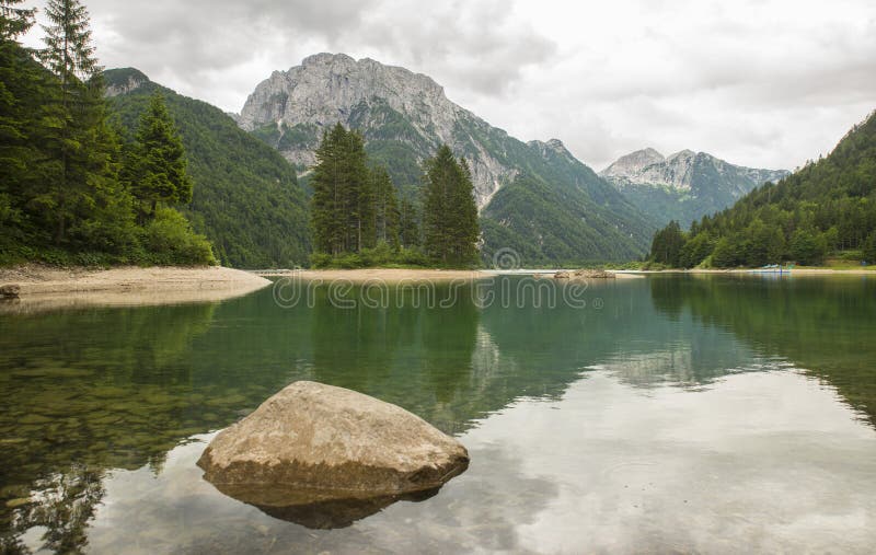 Lago Del Predil, Predil Lake, Italy Stock Photo - Image of central ...