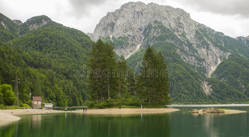 Lago Del Predil, Predil Lake, Italy Stock Image - Image of alpe ...