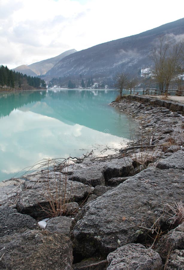 Lago di Barcis, Italy stock photo. Image of rippled, clouds - 7651646
