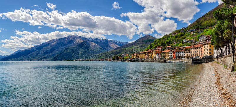Lago Di Como (Lake Como) Domaso Stock Photo - Image of postcard, peace ...