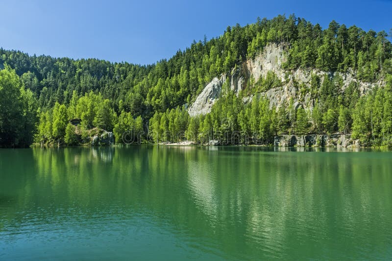 Lago En Las Rocas De Adrspach-Teplice Imagen de archivo - Imagen de ...