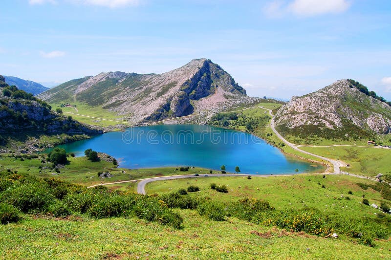 Lago Enol, Lakes of Covadonga Stock Image - Image of asturias, tourist ...
