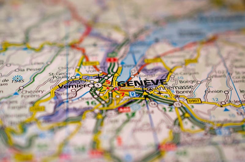 Mapa de Ginebra Suiza foto de archivo. Imagen de cultura - 82614974