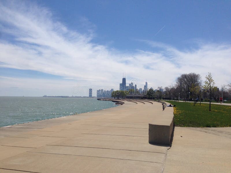 Lago Michigan Chicago fotografia stock. Immagine di lago - 42553500
