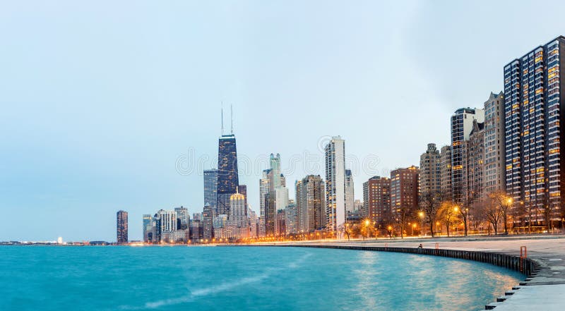 Lago Michigan Di Panorama Di Chicago Fotografia Stock - Immagine di ...