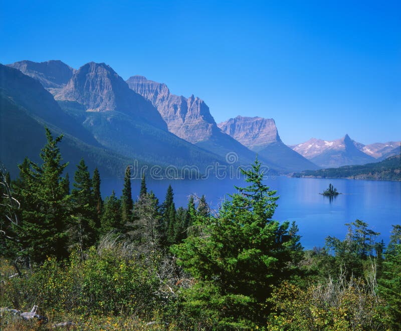 Lago st Mary imagen de archivo. Imagen de sereno, glaciar - 29608133
