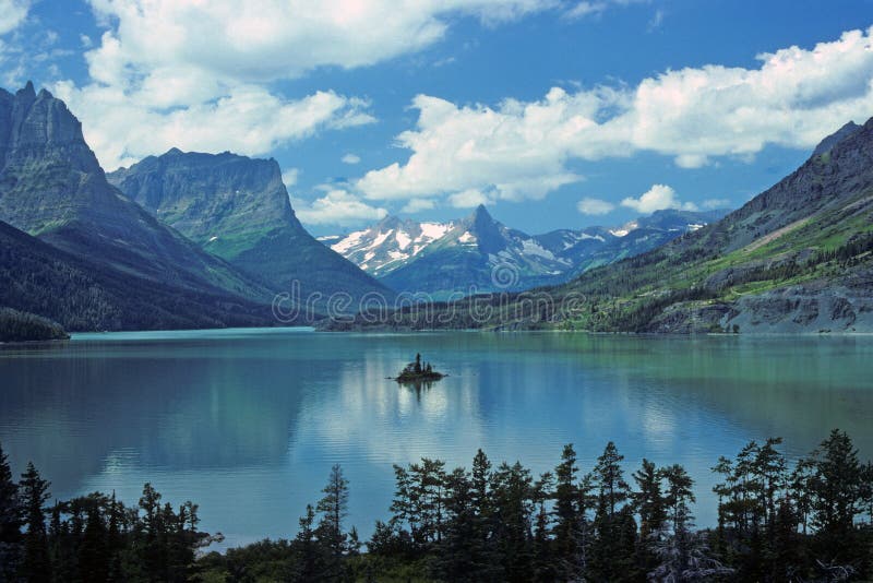 Lago St Marys, Parque Del Glaciar, Montana Imagen de archivo - Imagen ...