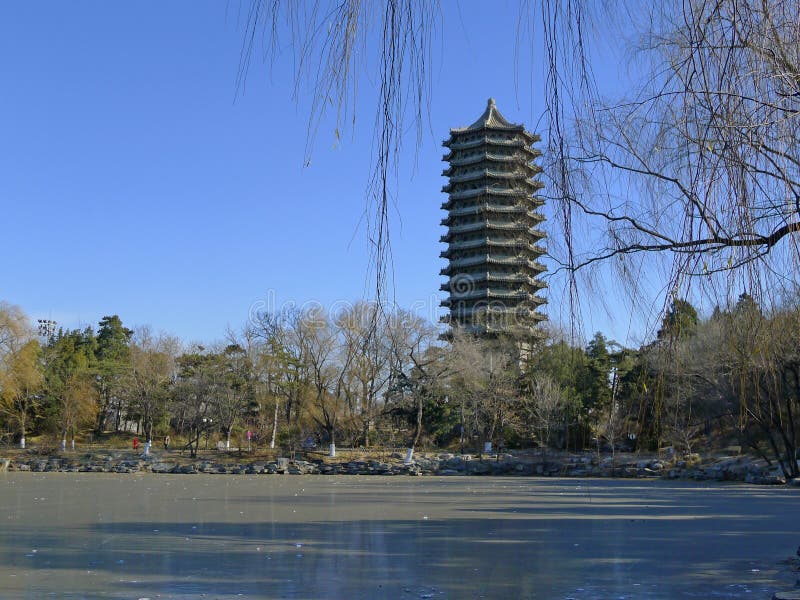 Lago WeiMing no inverno foto de stock. Imagem de claridade - 28087268