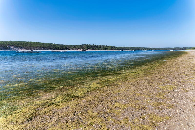 Lagoa De Albufeira Beach Portugal Stock Image - Image of lagoon ...