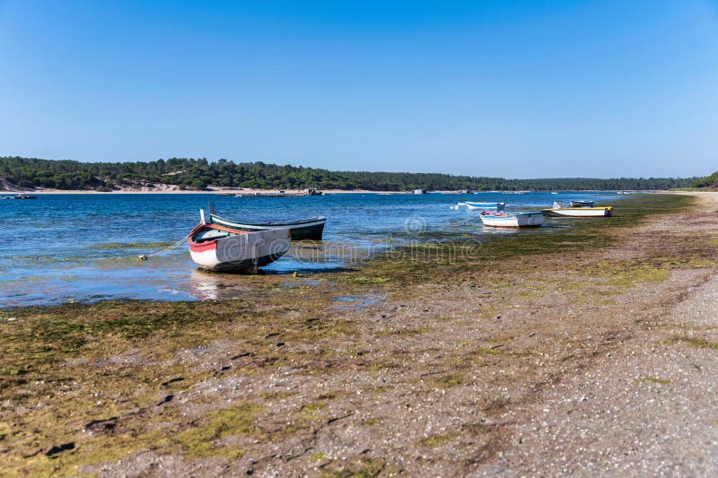 Lagoa De Albufeira Beach Portugal Stock Image - Image of albufeira ...