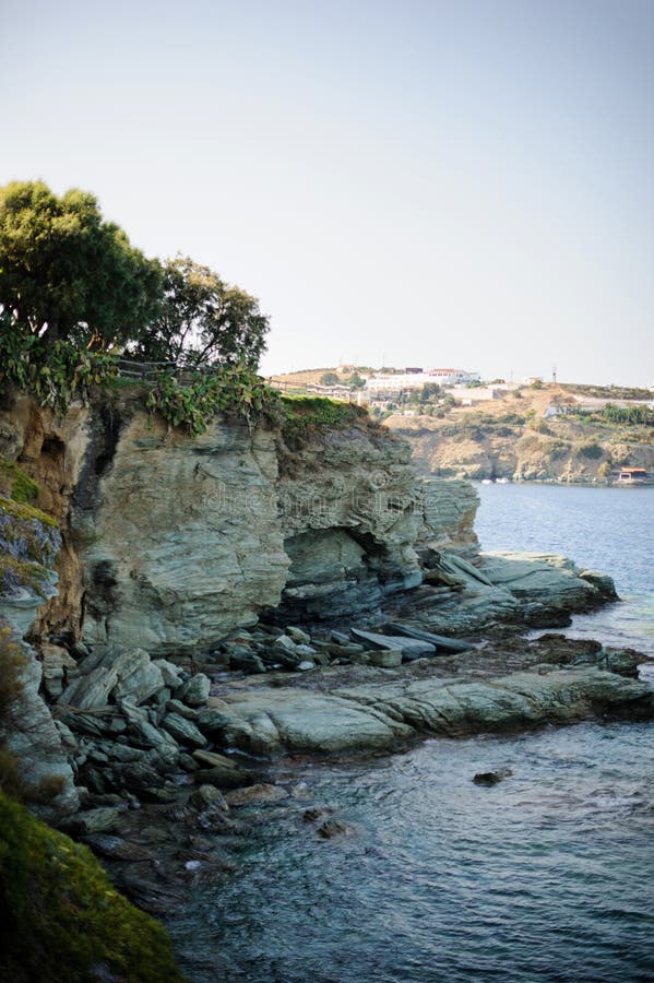 Lagoon on Crete with Rock, Greece Stock Image - Image of blue, famous ...