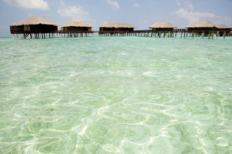 Lagoon Huts - Maldives stock image. Image of sunset, island - 90523119