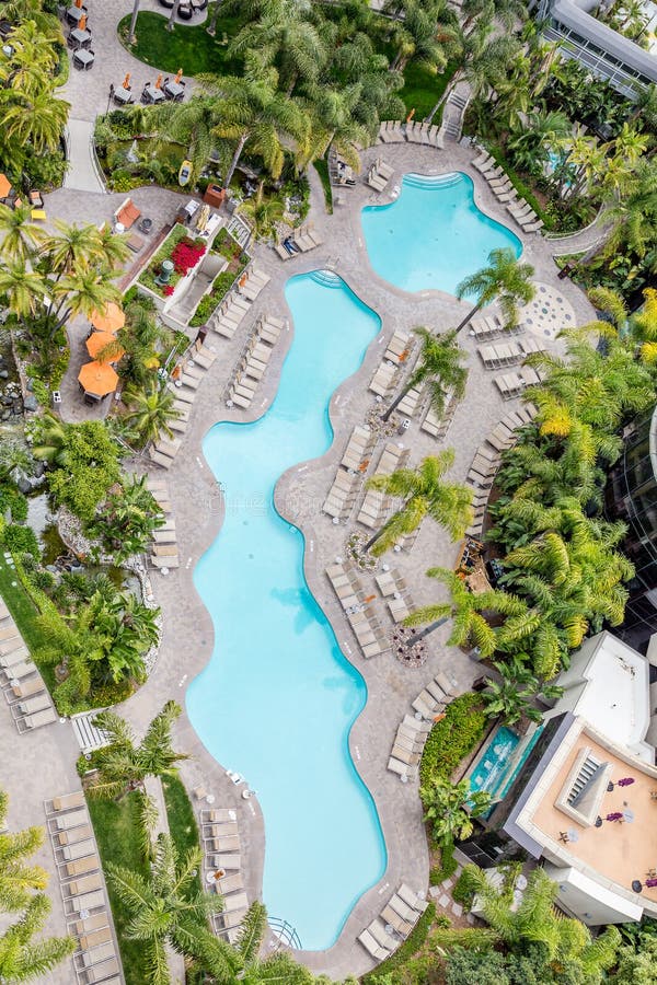 Lagoon Pool Under Resort Hotel Stock Image - Image of water, vacation ...