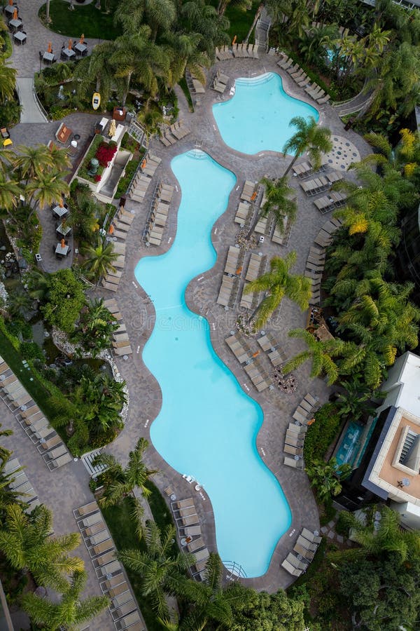Aerial Top View of Family in Swimming Pool from Above, Happy Mother and ...