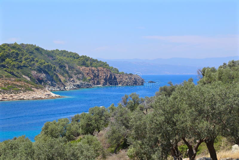 Lagoon Sithonia peninsula stock image. Image of travel - 66986131