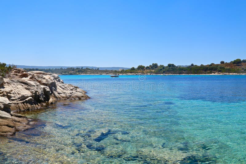 Lagoon Sithonia peninsula stock image. Image of lagoon - 66986211