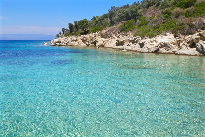 Lagoon Sithonia peninsula stock photo. Image of mediterranean - 66986262