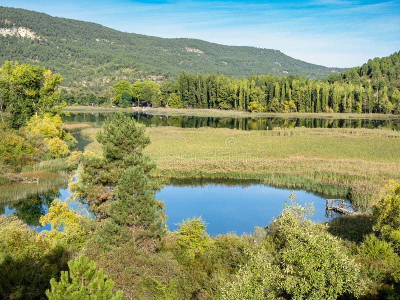 Lagoon of Una, Cuenca Mountain Range, Spain Stock Photo - Image of ...