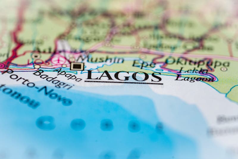 Lagos, Nigeria Highlighted on a World Map Stock Photo - Image of ...
