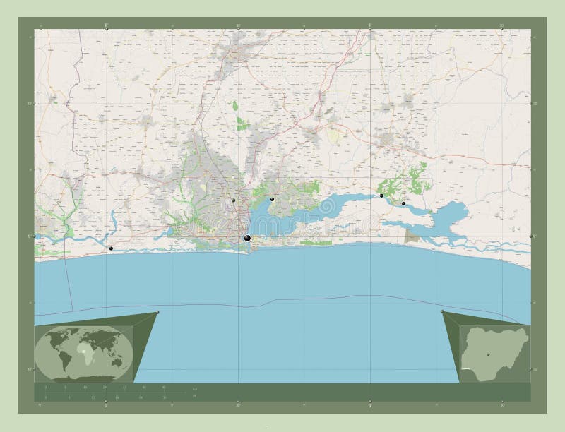 Lagos, Nigeria. OSM. Major Cities Stock Illustration - Illustration of ... Lagos, Nigeria. OSM. Major Cities Stock Illustration - Illustration of ...