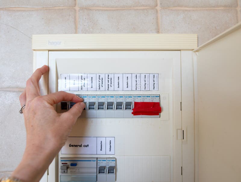 Hager Distribution or Electrical Panel on a Tiled Kitchen Wall ...