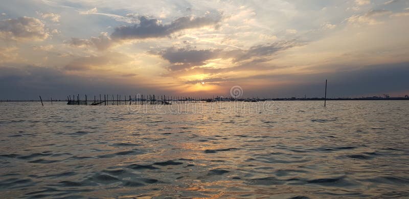 Laguna di Venezia stock image. Image of sunset, sunlight - 236979777