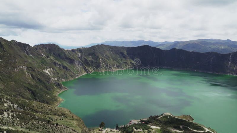 Laguna Quilotoa at the Quilotoa Loop in the Andes Stock Video - Video ...
