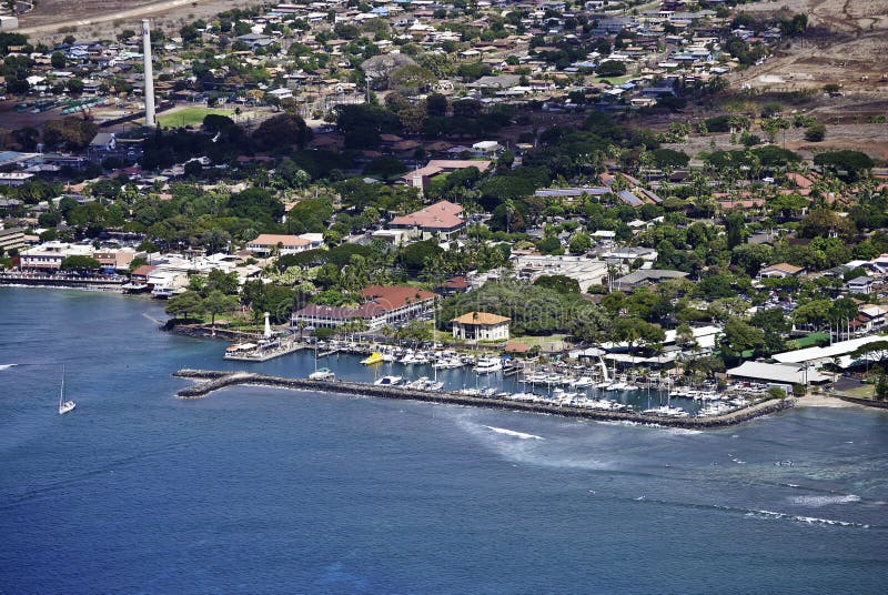 Lahaina Harbor Aerial stock image. Image of lahaina, hawaii - 23736125