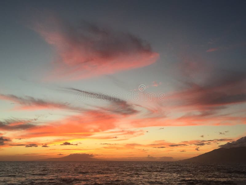 Lahaina Maui Sunset stock photo. Image of hawaii, maui - 58636300