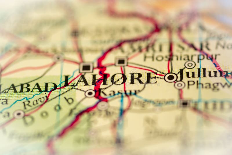 Lahore, Pakistan Highlighted on a World Map Stock Photo - Image of ...