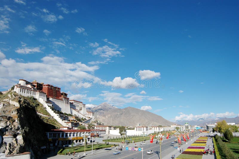 The Lahsa city stock image. Image of temple, blue, religious - 5176437