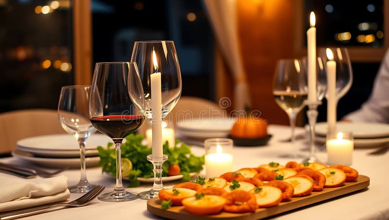 A Laid Back Dinner Party Setting with a Beautifully Set Table Candles ...