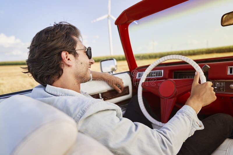 Laid Back Man Driving a Stylish Car Stock Image - Image of driving ...