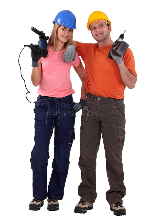 Laid-back tradespeople stock image. Image of coworkers - 26701131