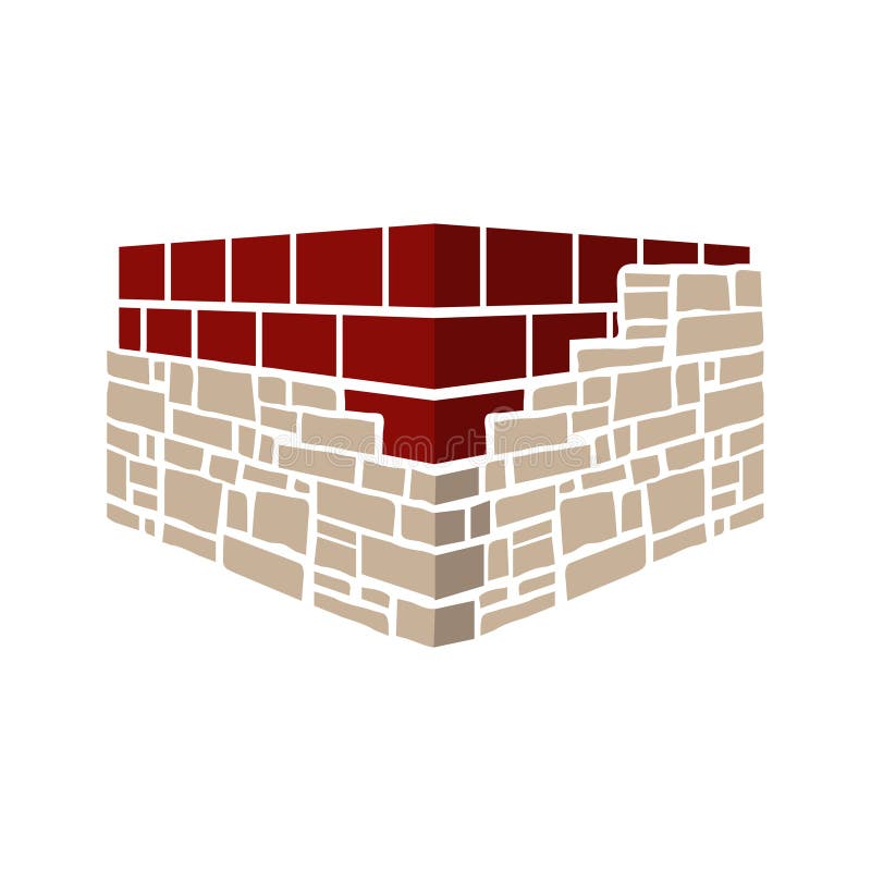 Laid Bricks Vector Logo Graphic Design Stock Vector - Illustration of ...