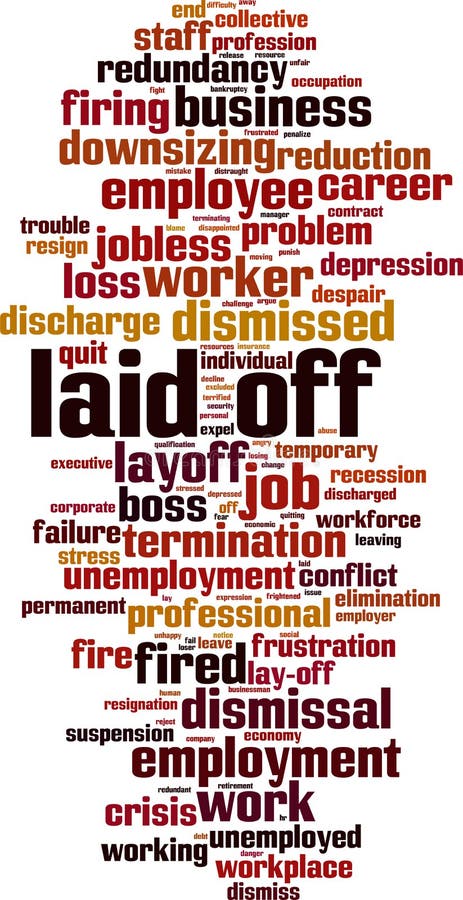 Laid-off word cloud stock vector. Illustration of permanent - 180576462