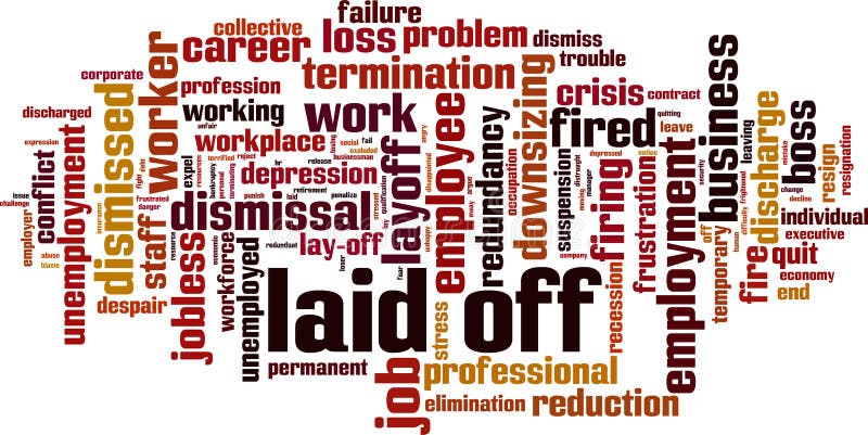 Laid-off word cloud stock vector. Illustration of permanent - 269040905