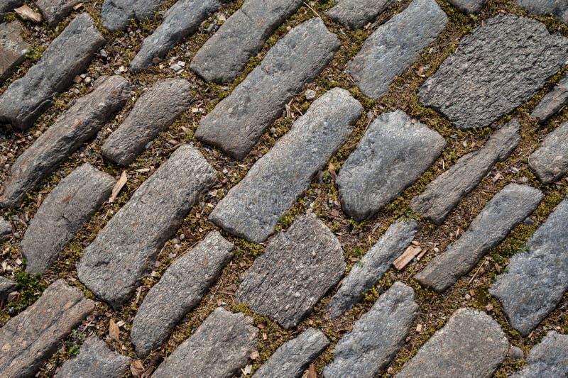 Laid-stone Pavement Diagonal Texture Stock Image - Image of moss, laid ...