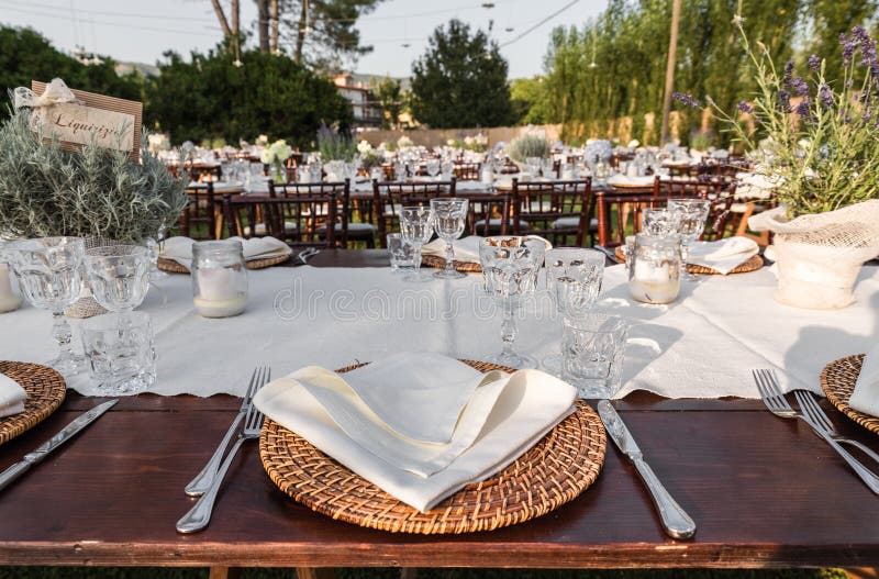 Laid Tables for the Gala Dinner Stock Image - Image of decorative ...