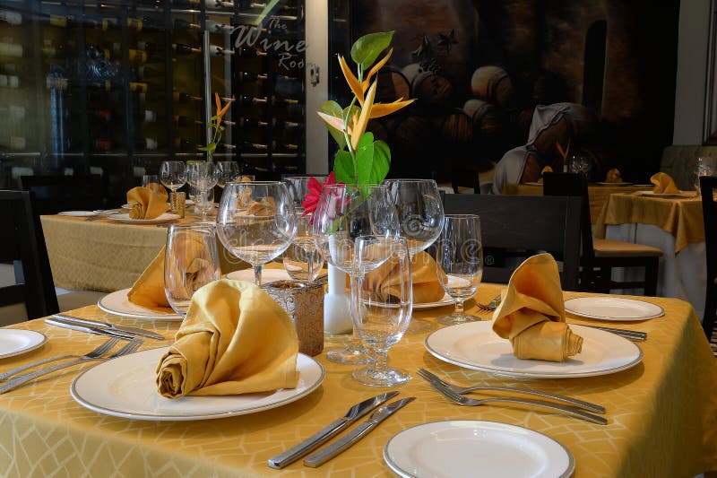 Laid Tables at Wedding Reception Stock Photo - Image of venue, settings ...