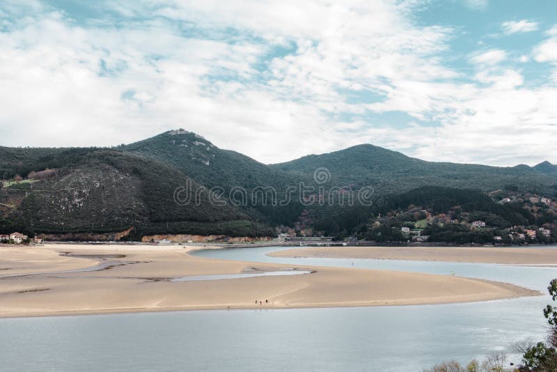 Laida beach. Spain stock image. Image of sailing, bizcaia - 82131483
