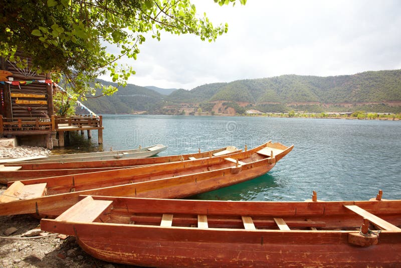 Lake stock photo. Image of boat, path, distant, scenic - 20364066