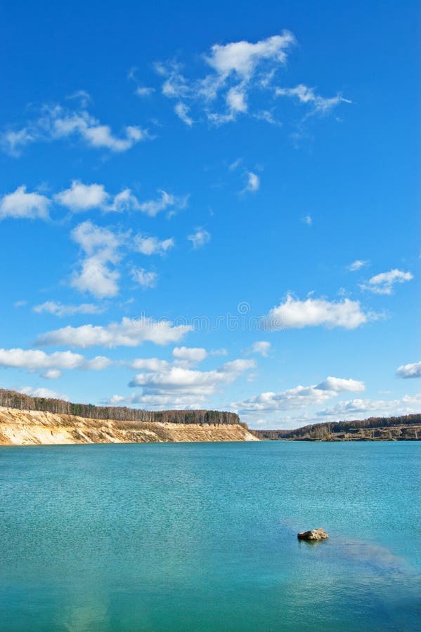 Lake with Abrupt Sandy Coast Stock Photo - Image of water, summer: 16707004