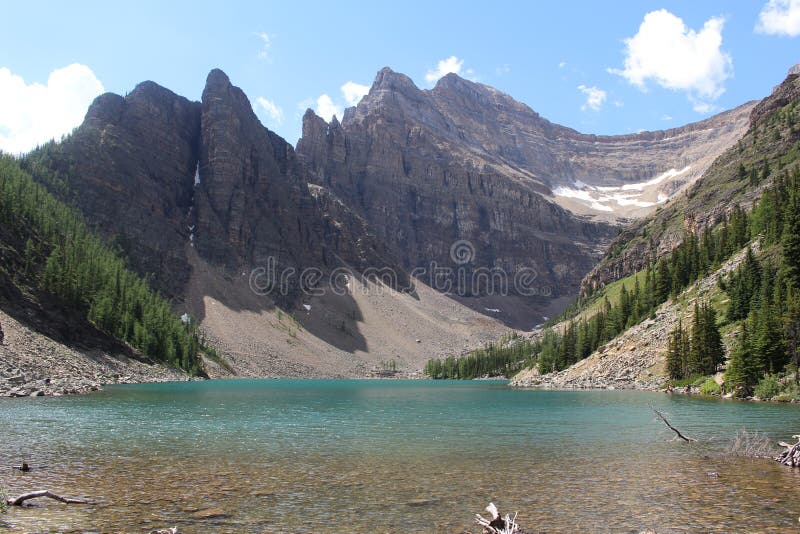 Lake Agnes stock photo. Image of lake, bank, mountain - 43387206