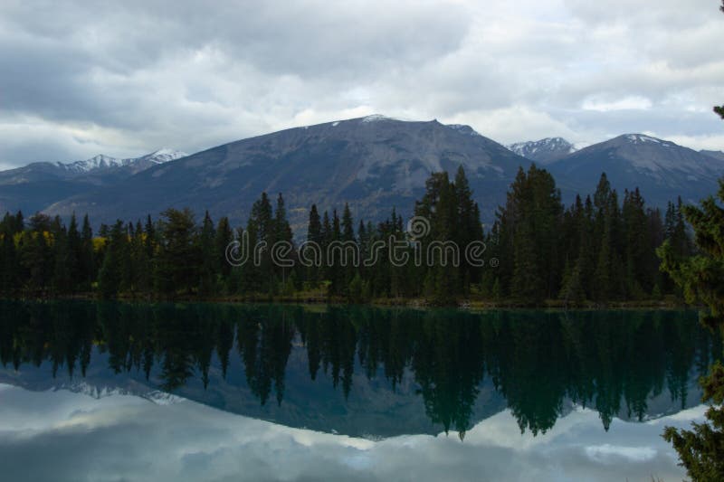 Lake Annette at Jasper National Park, Alberta, Canada Stock Image ...