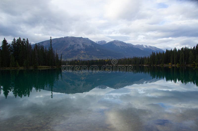 Lake Annette at Jasper National Park, Alberta, Canada Stock Image ...