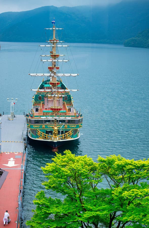 Lake Ashi with Hakone Sightseeing Boat in Spring Season Editorial Stock ...